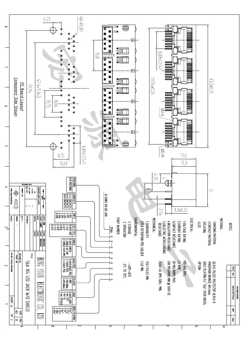 56A-1X4-8P8C-LED - 乐清市宏源电子有限公司